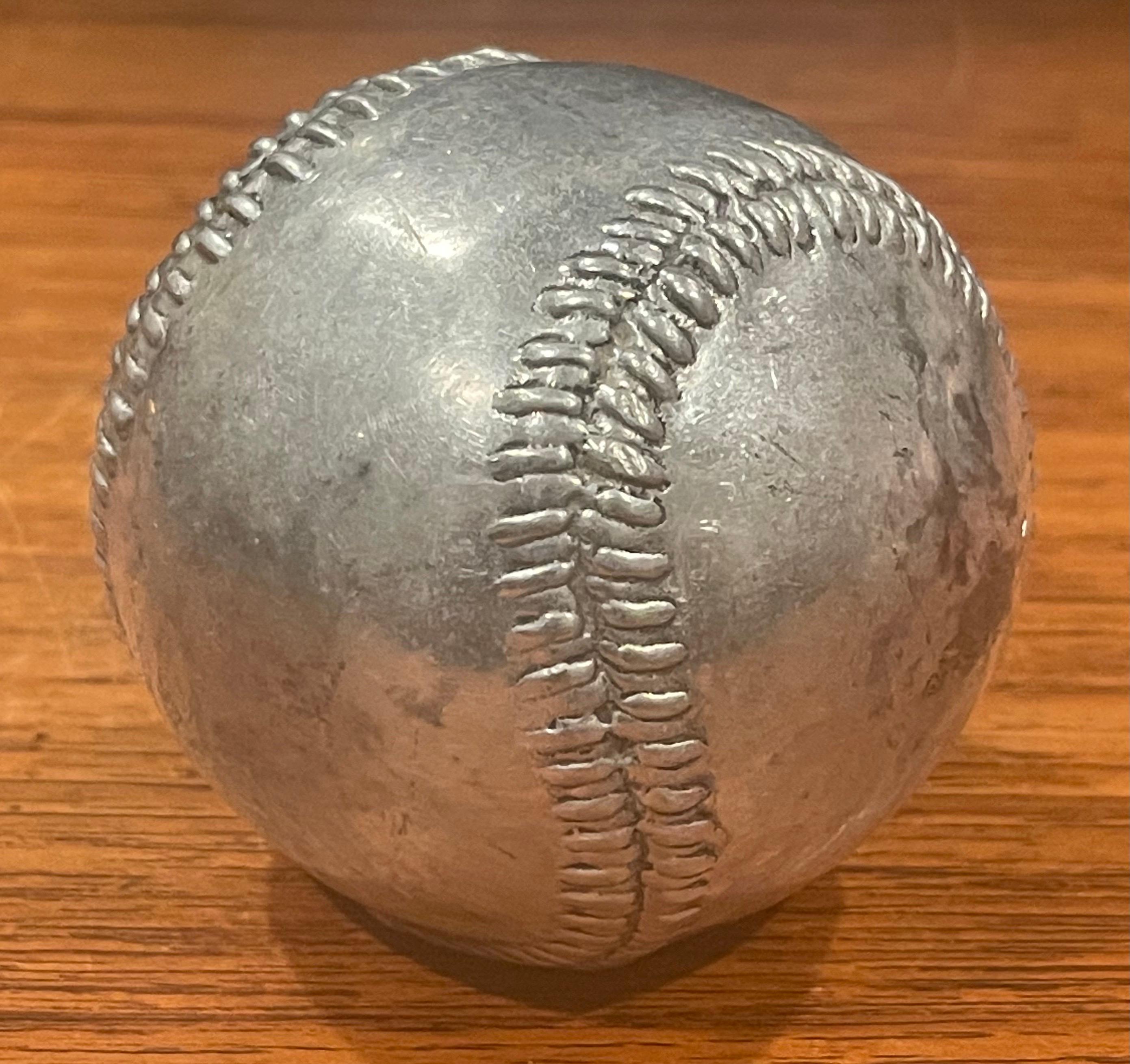 Solid Steel Baseball Paperweight at 1stDibs