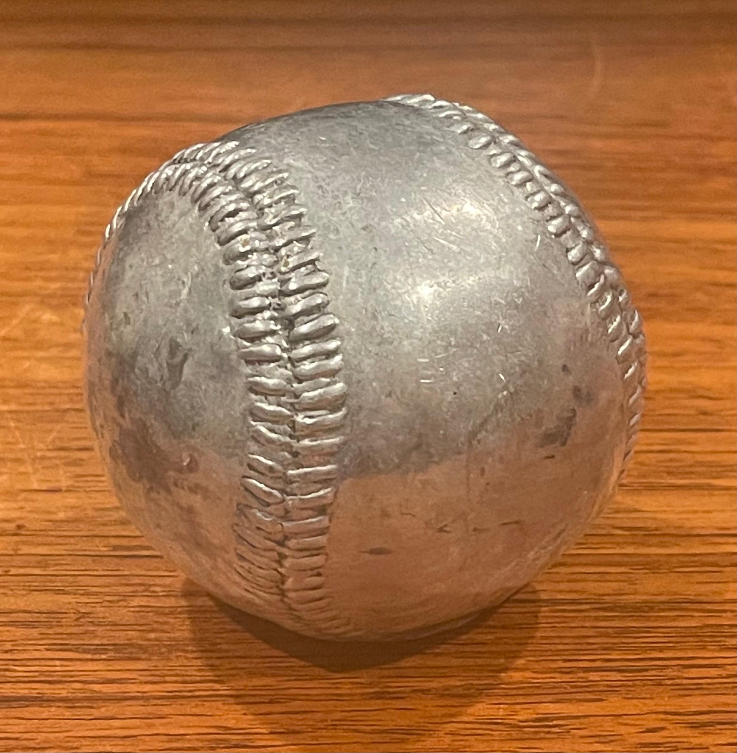 Solid Steel Baseball Paperweight at 1stDibs