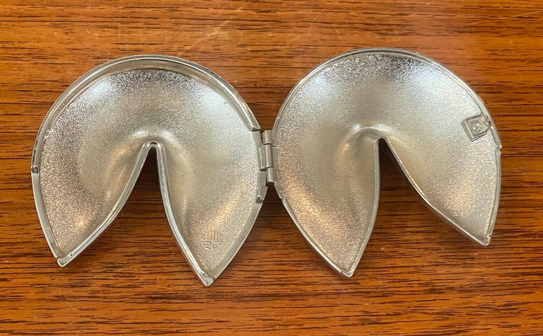 Solid Steel Fortune Cookie Paperweight / Box at 1stDibs