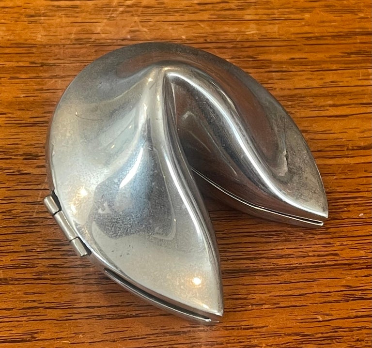 Solid Steel Fortune Cookie Paperweight / Box at 1stDibs