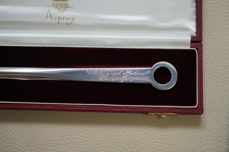 Solid Sterling Silver Asprey London 1995 Letter Opener in Original ...