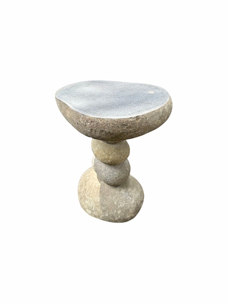 Solid Stone Side Table / Pedestal from Java, Indonesia For Sale at 1stDibs