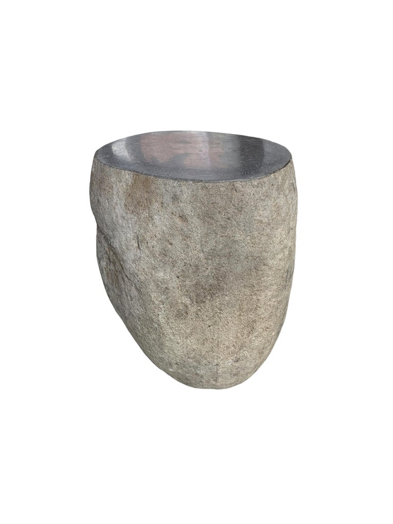 Solid Stone Side Table / Pedestal from Java, Indonesia at 1stDibs