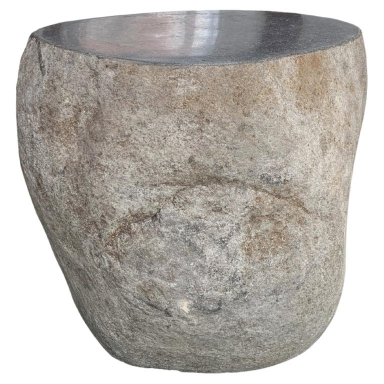 Solid Stone Side Table / Pedestal from Java, Indonesia at 1stDibs