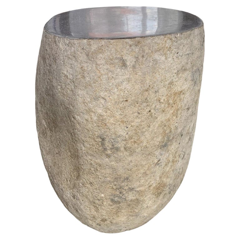Solid Stone Side Table / Pedestal from Java, Indonesia For Sale at 1stDibs