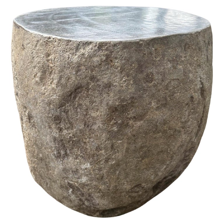 Solid Stone Side Table / Pedestal from Java, Indonesia For Sale at 1stDibs
