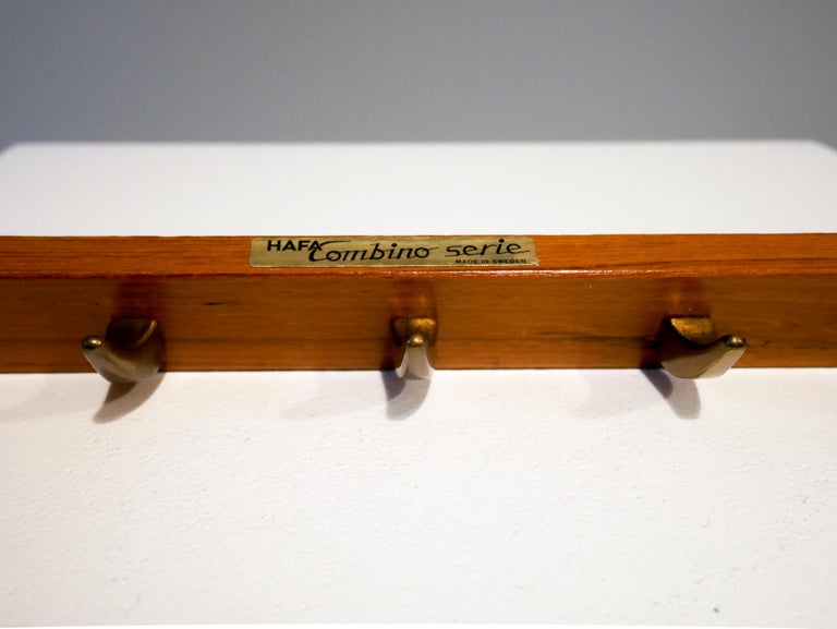 Solid Teak and Brass Rack Model "Combino", 1950s Sweden, Hafa For Sale ...