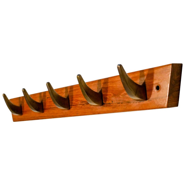 Solid Teak and Brass Rack Model "Combino", 1950s Sweden, Hafa For Sale ...