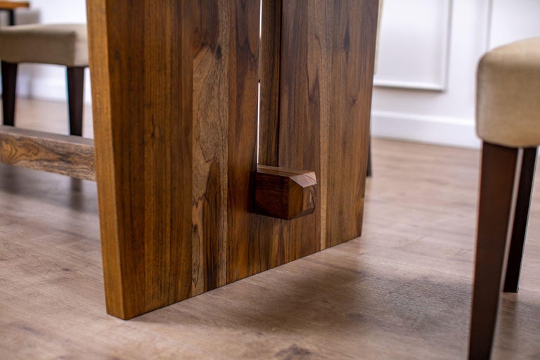 Solid Teak Book-Matched Live Edge Dining Table For Sale at 1stDibs