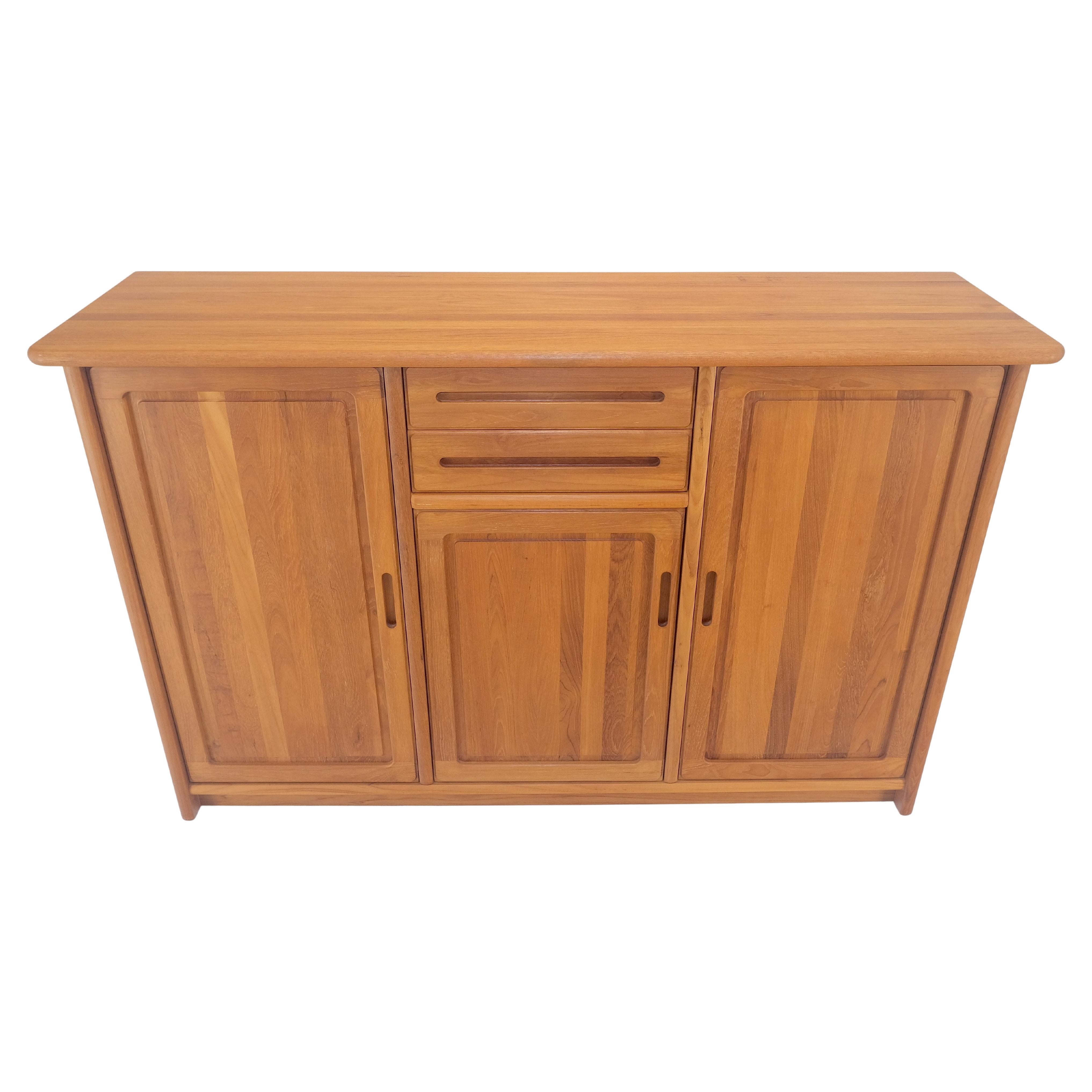 Solid Teak Danish Mid Century Modern 45" Tall 3 Door Compartment ...