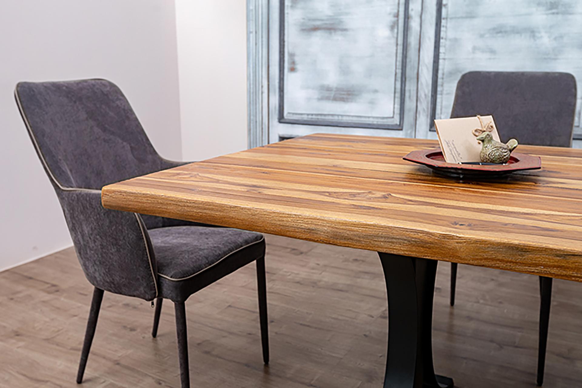Solid Teak Live Edge Table with Metal Legs For Sale at 1stDibs | teak ...