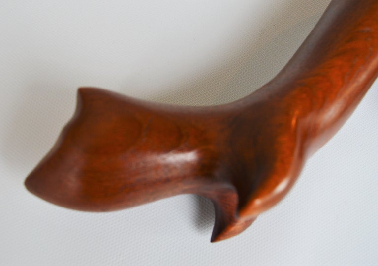 Solid Teak Minimalist Ferret Carving or Sculpture by John Fox at 1stDibs