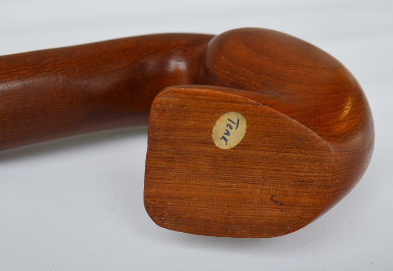 Solid Teak Minimalist Ferret Carving or Sculpture by John Fox at 1stDibs