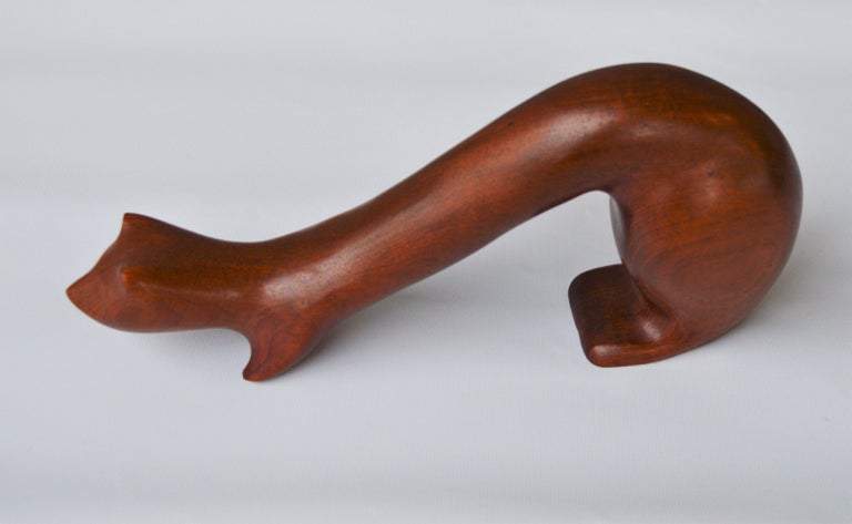 Solid Teak Minimalist Ferret Carving or Sculpture by John Fox at 1stDibs