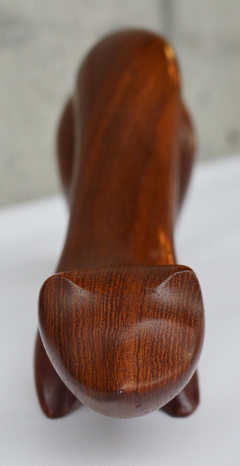 Solid Teak Minimalist Ferret Carving or Sculpture by John Fox at 1stDibs