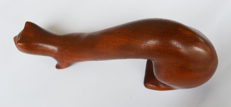 Solid Teak Minimalist Ferret Carving or Sculpture by John Fox at 1stDibs