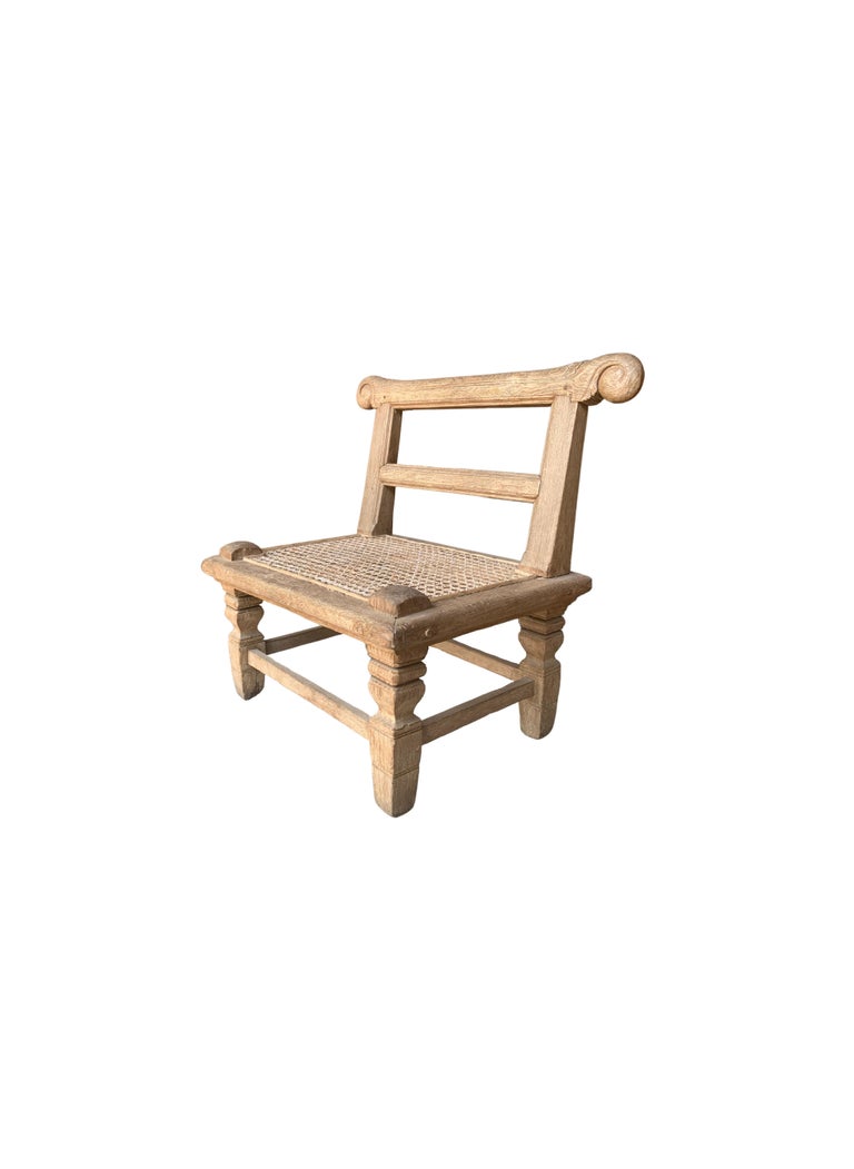 Solid Teak and Rattan Low Chair Madura Island, Java, Indonesia c. 1950 ...