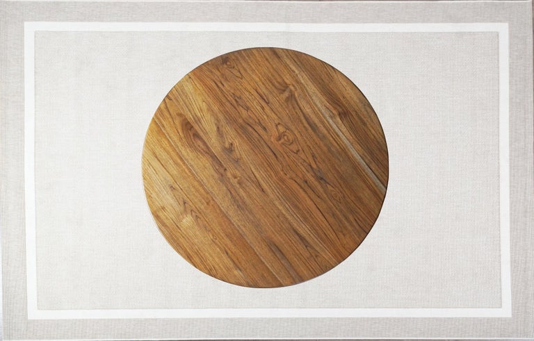 Solid Teak Round Dining Table For Sale at 1stDibs