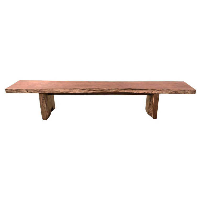 Solid Teak Wood Long Bench Modern Organic For Sale at 1stDibs