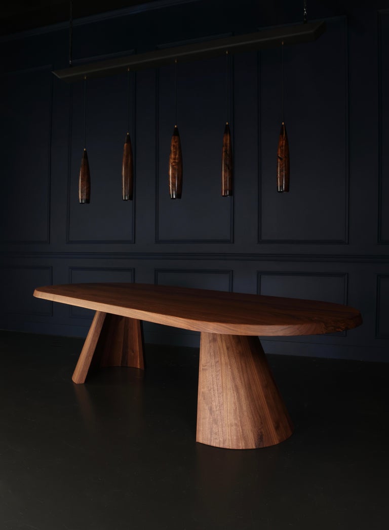 Solid Walnut Dining Table, Turned Cove Base, in Stock For Sale at 1stDibs