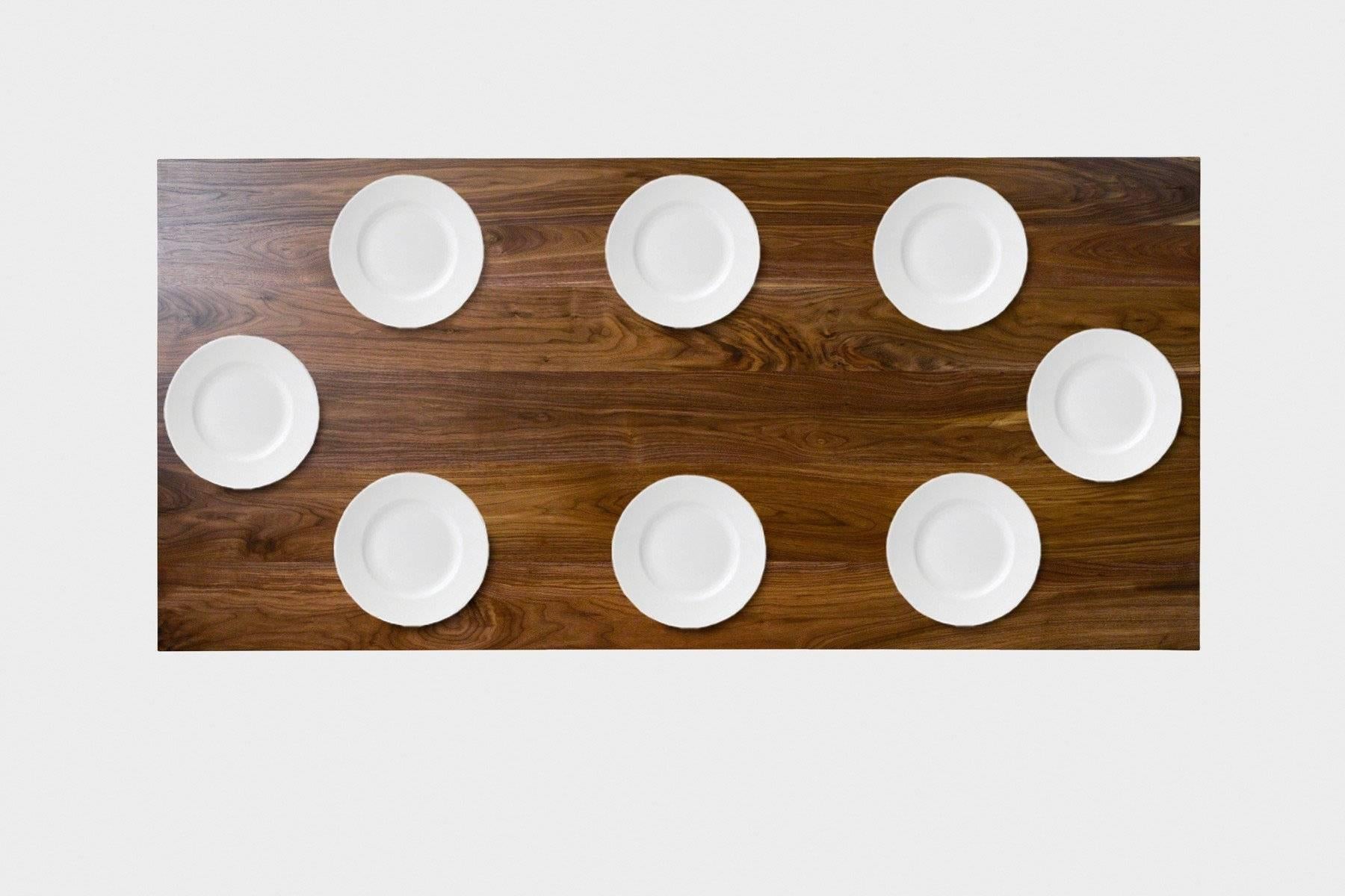 Solid Walnut Trestle Table with Bevelled Top For Sale at 1stDibs