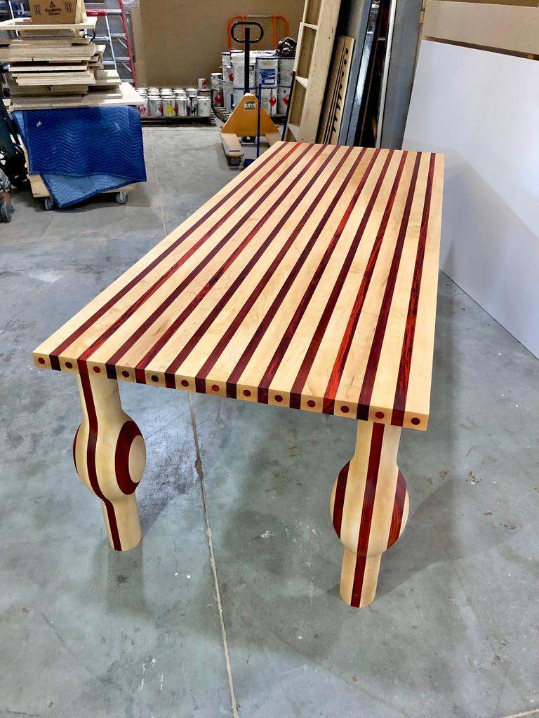 Maple and Padauk Solid Wood Dining Table For Sale at 1stDibs | padauk ...