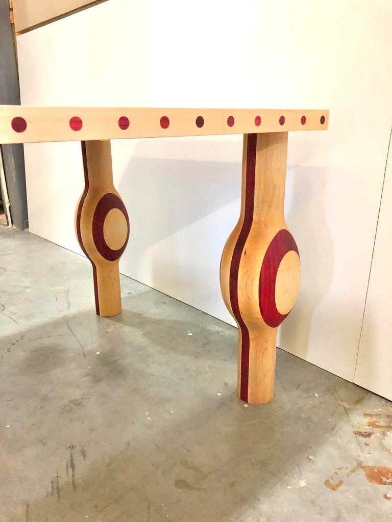Maple and Padauk Solid Wood Dining Table For Sale at 1stDibs