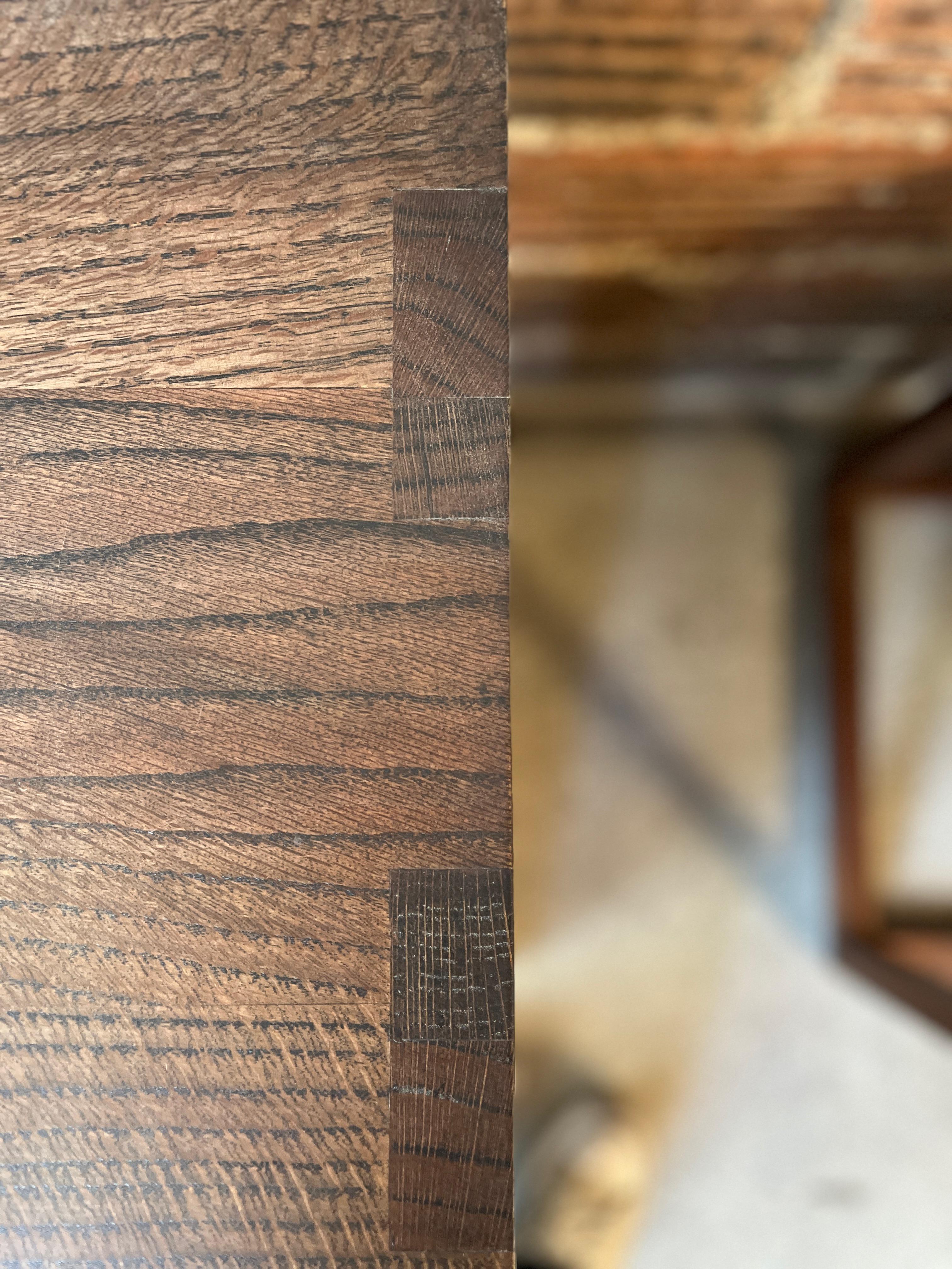 Solid Wood Bedside Table Box Joints Storage Dark Stain Evolve by Alabama Sawyer For Sale at 1stDibs