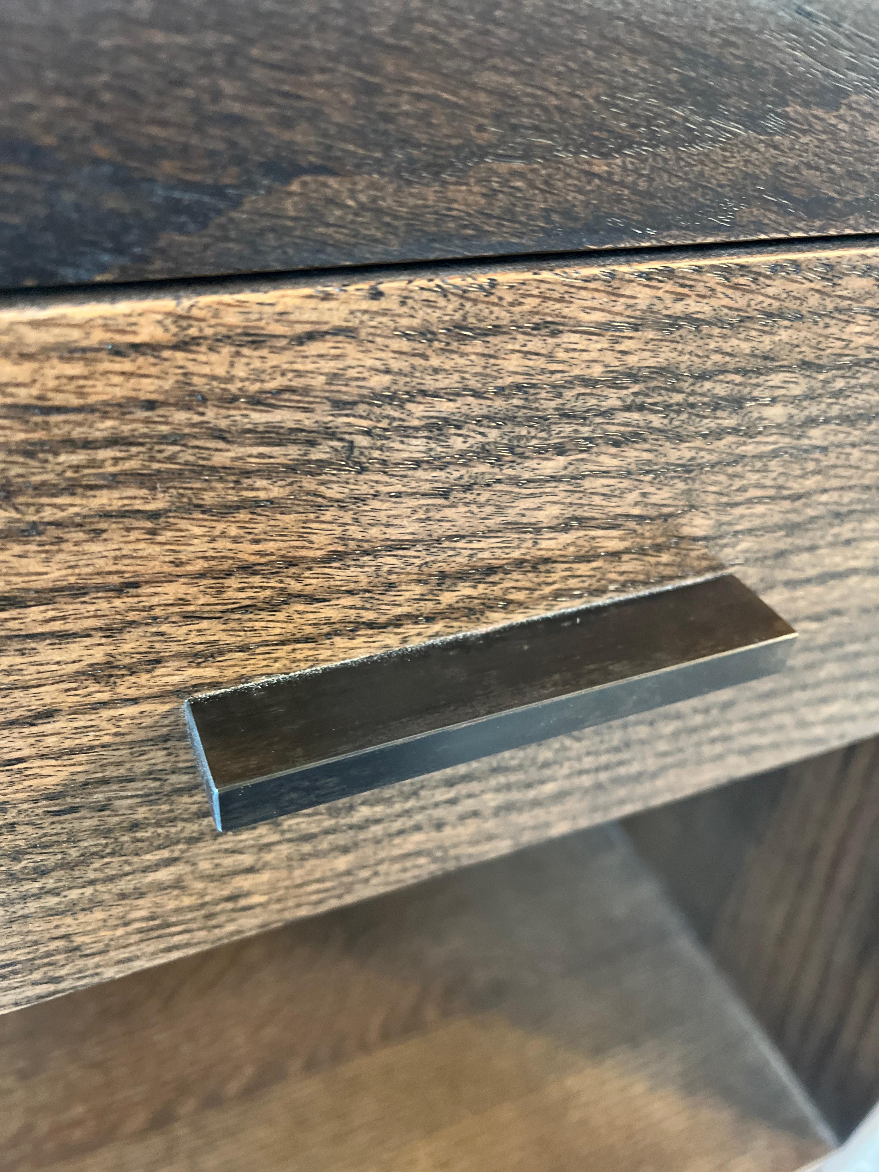 Solid Wood Bedside Table Box Joints Storage Dark Stain Evolve by ...