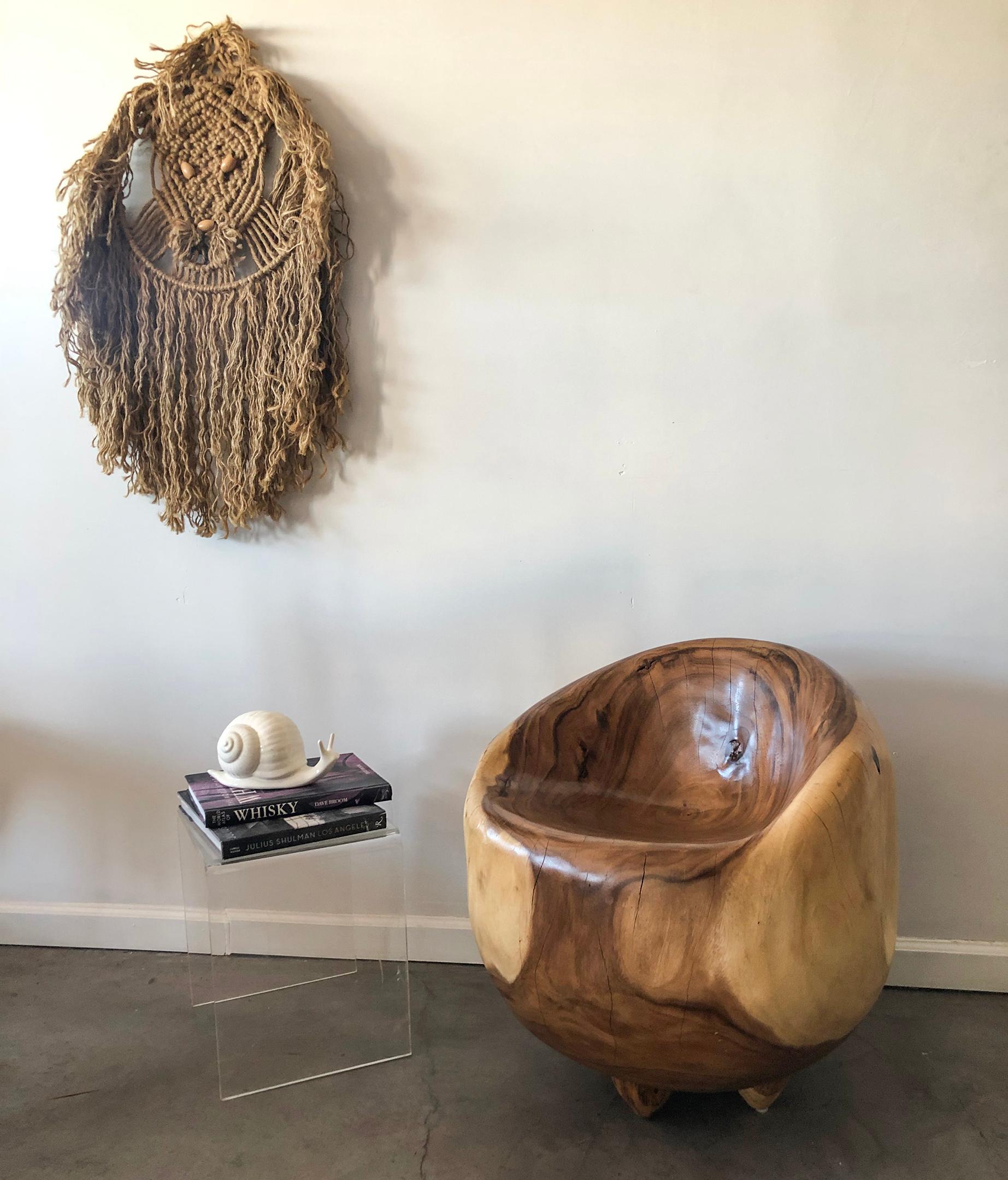 Solid Wood Carved Modern Ball Chair at 1stDibs | wooden ball chair ...