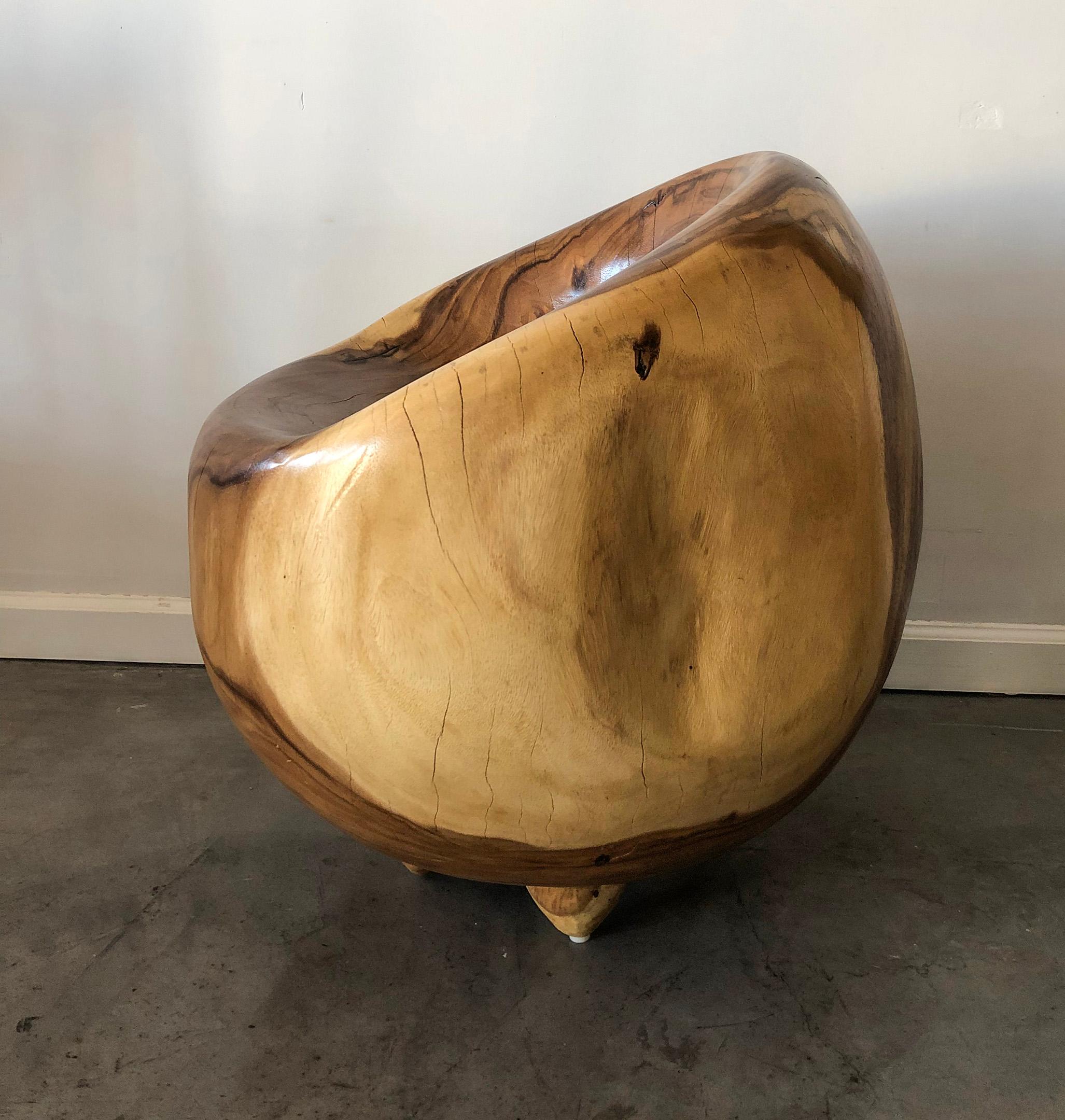 Solid Wood Carved Modern Ball Chair at 1stDibs | wooden ball chair ...