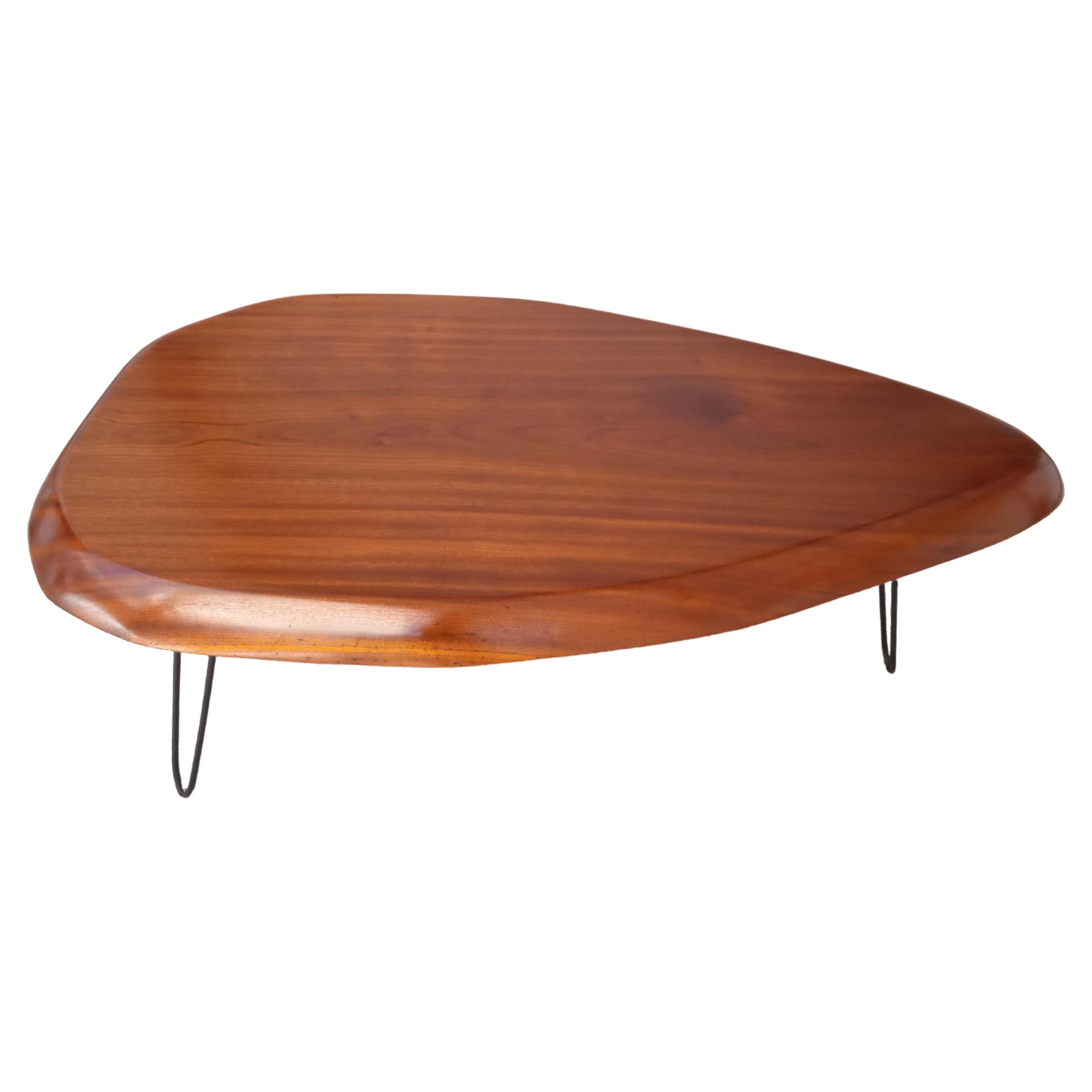PH Lounge Table, chrome, solid mahogany table plate For Sale at 1stDibs