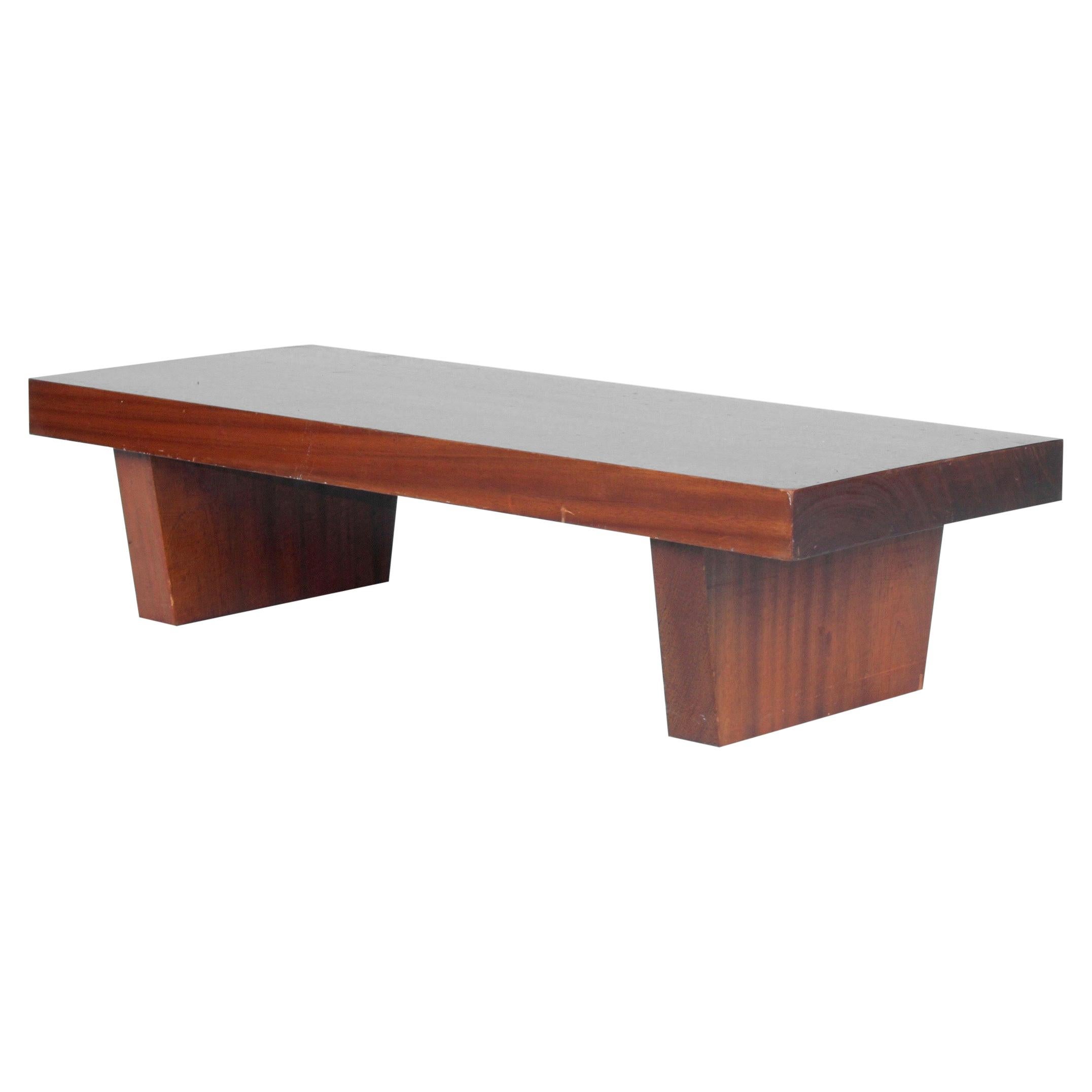 1810s Solid Thick Teak Wood Coffee Table from a Game Santuary in Assam ...