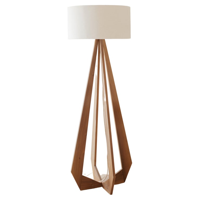 Solid Wood Floor Lamp Flame For Sale at 1stDibs