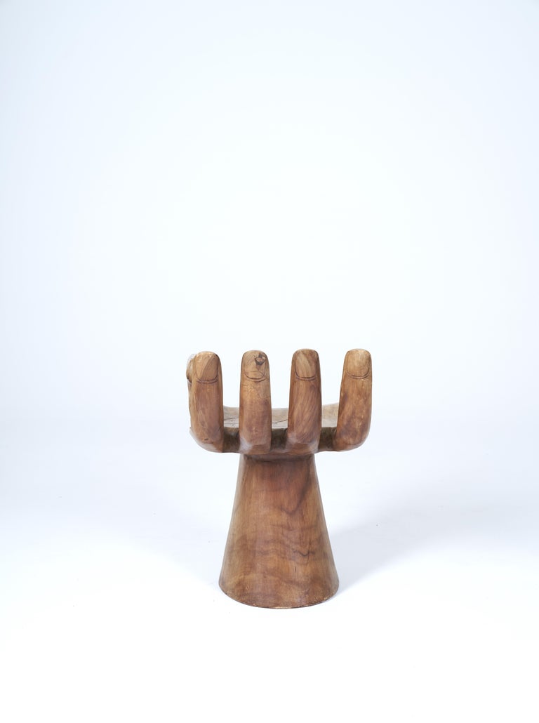Solid wood hand chair at 1stDibs