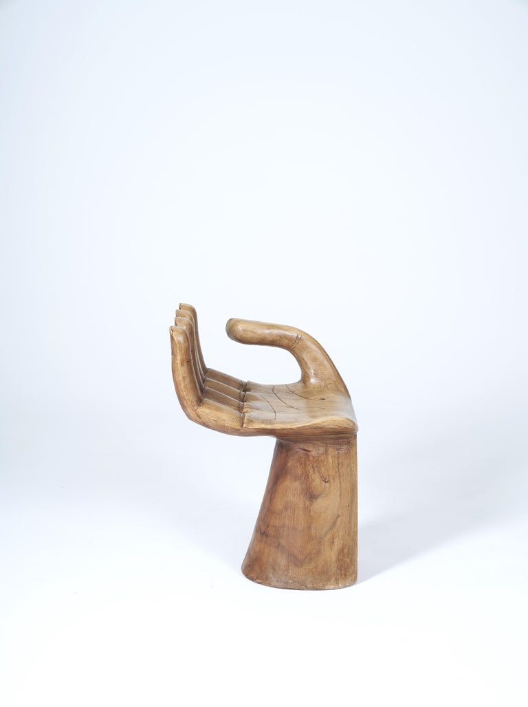 Solid wood hand chair at 1stDibs