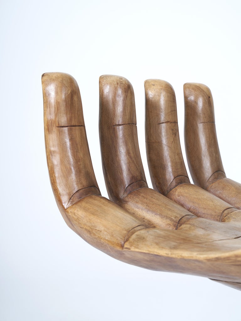 Solid wood hand chair at 1stDibs