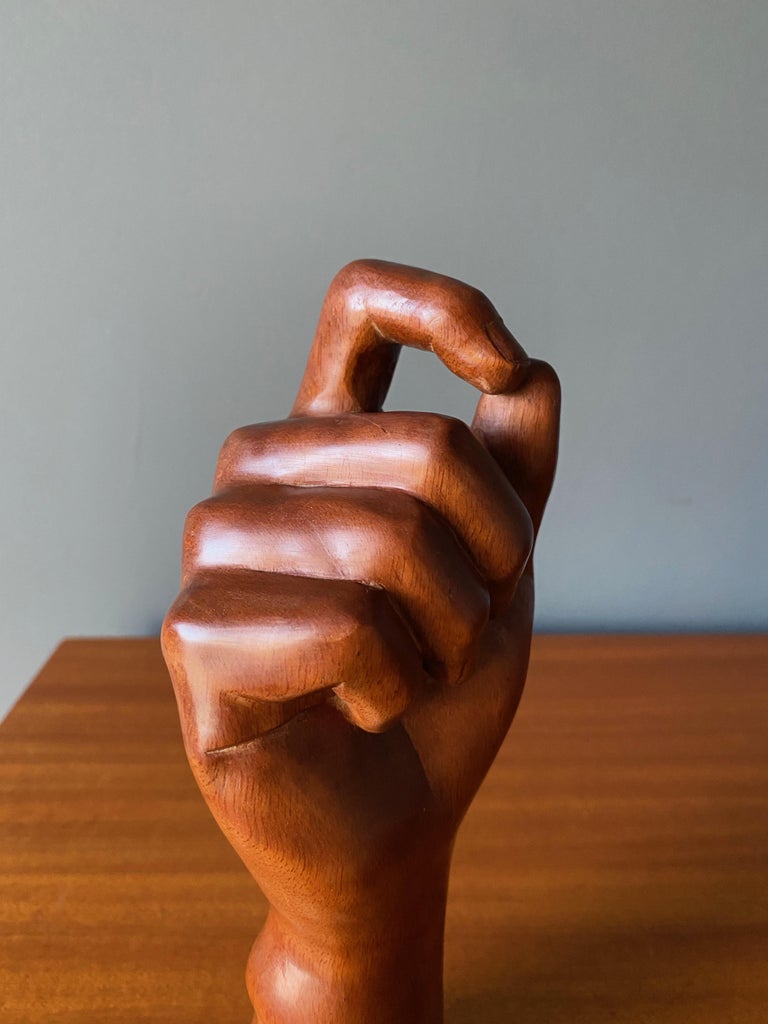 Solid wood Hand Sculpture-Cigar Holder at 1stDibs | wooden hand sculpture