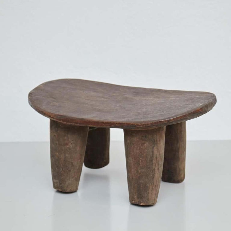 Solid Wood Handmade African Stool, circa 1950 For Sale at 1stDibs