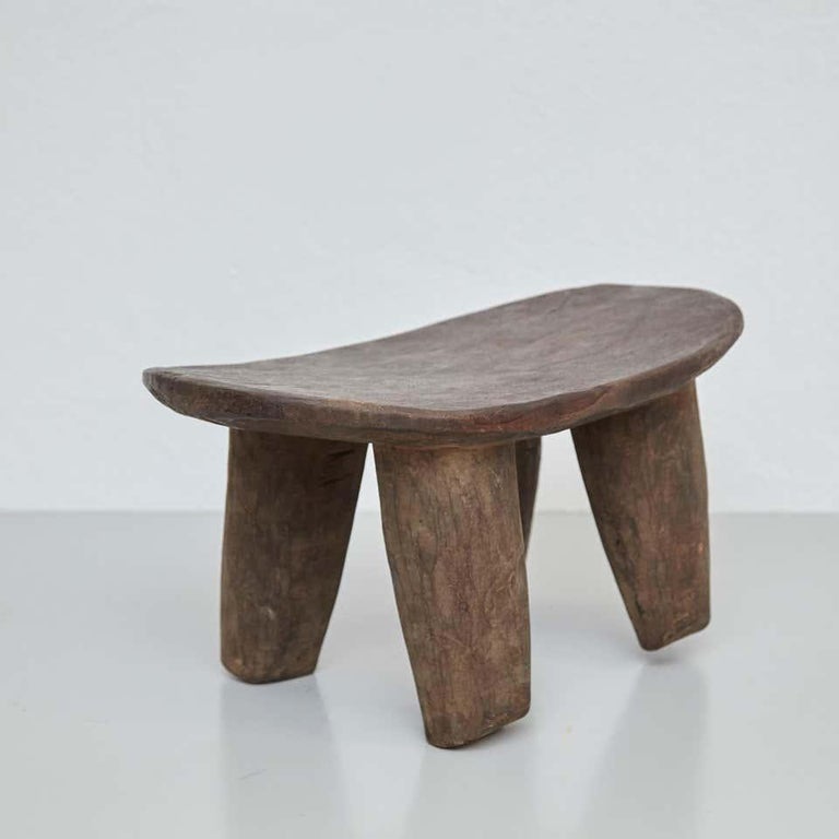 Solid Wood Handmade African Stool, circa 1950 For Sale at 1stDibs
