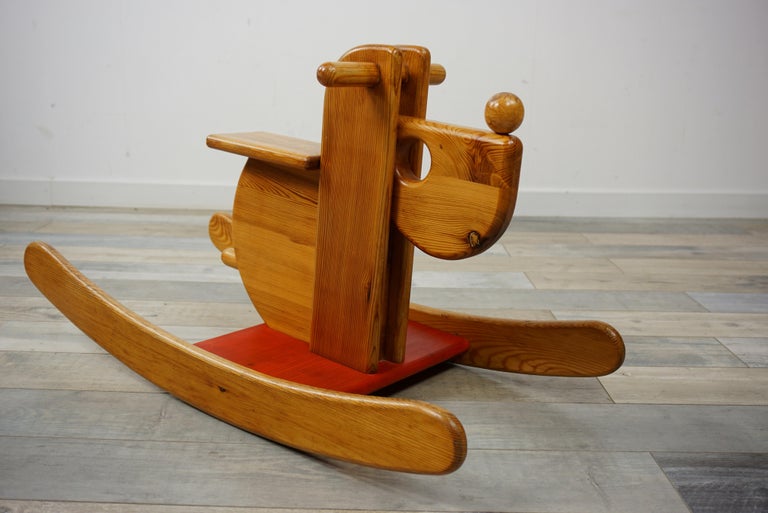 Solid Wood Rocking Horse "Dog" Made in France at 1stDibs