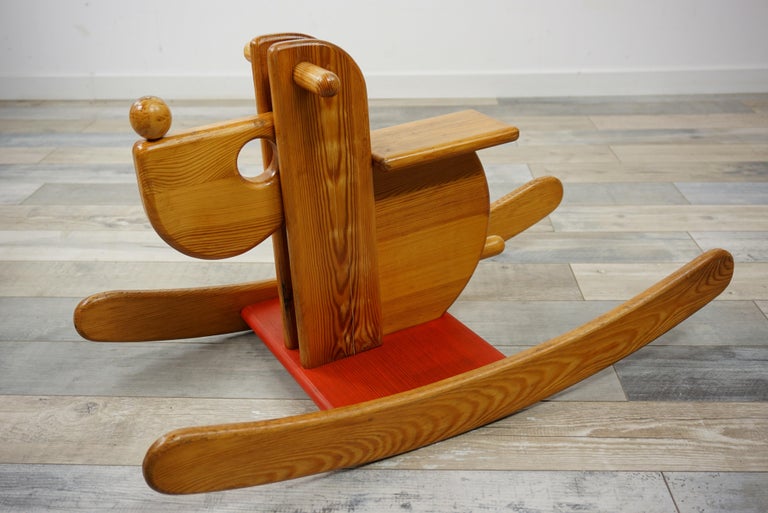 Solid Wood Rocking Horse "Dog" Made in France at 1stDibs