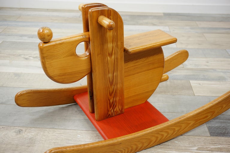 Solid Wood Rocking Horse "Dog" Made in France at 1stDibs