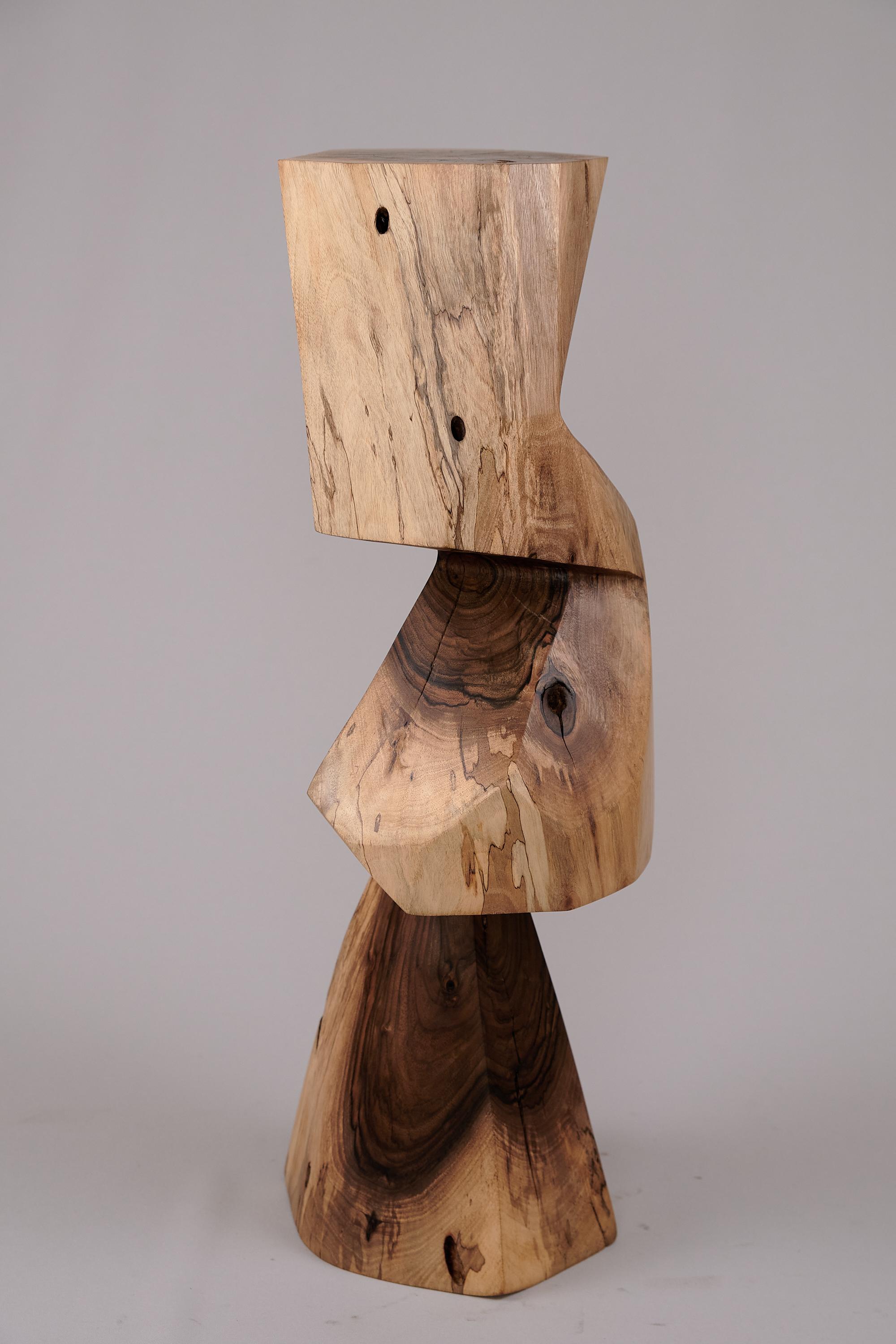 Solid Wood Sculptural Side Table, Original Contemporary Design ...