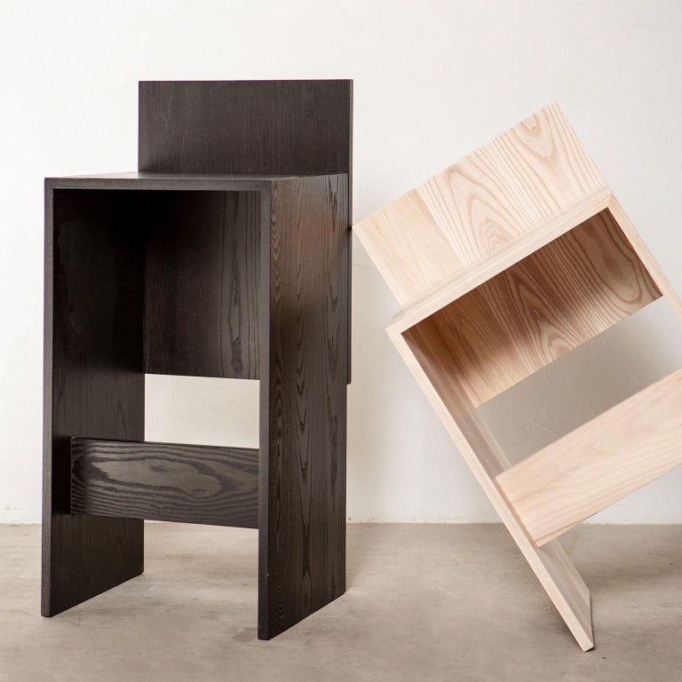 Solid Wood Slab Counter Stool For Sale at 1stDibs