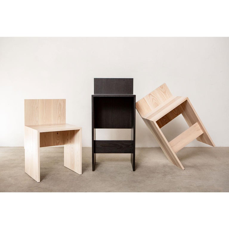 Solid Wood Slab Counter Stool For Sale at 1stDibs