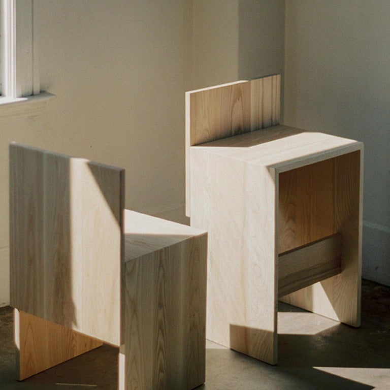 Solid Wood Slab Counter Stool For Sale at 1stDibs