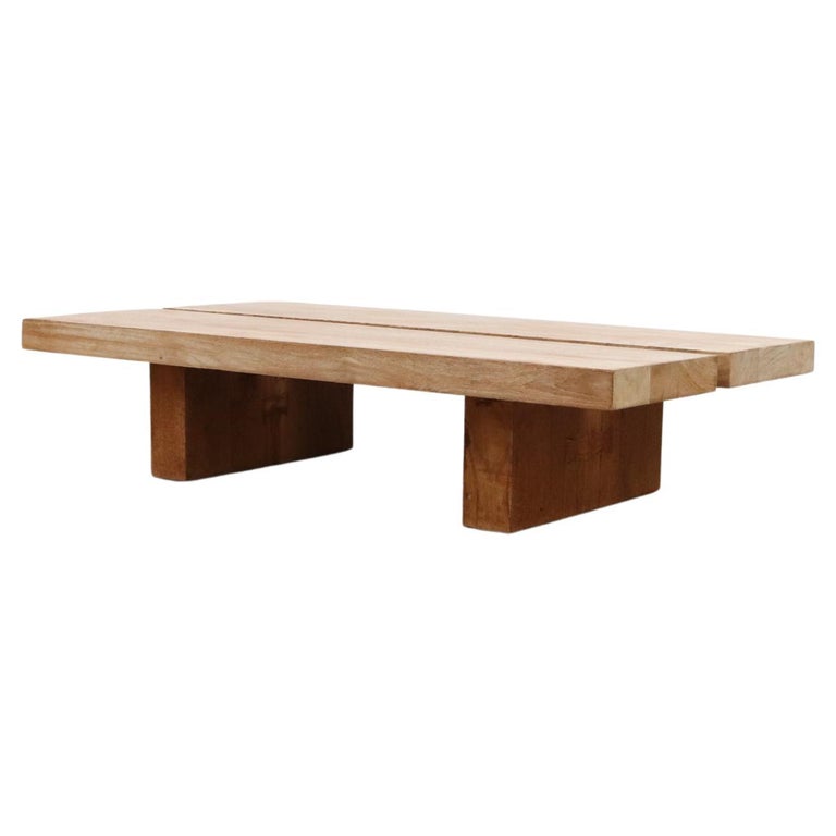 Solid Wood Split Top Bench or Coffee Table at 1stDibs