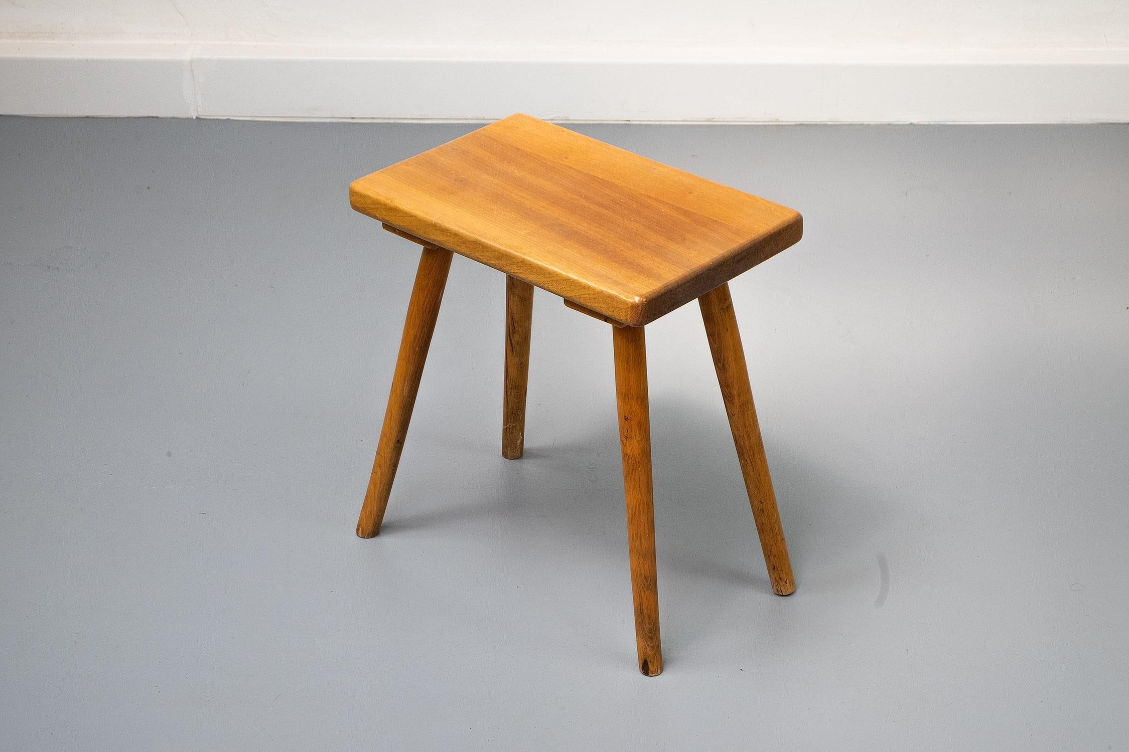 Solid Wood Stool, 1960s For Sale at 1stDibs