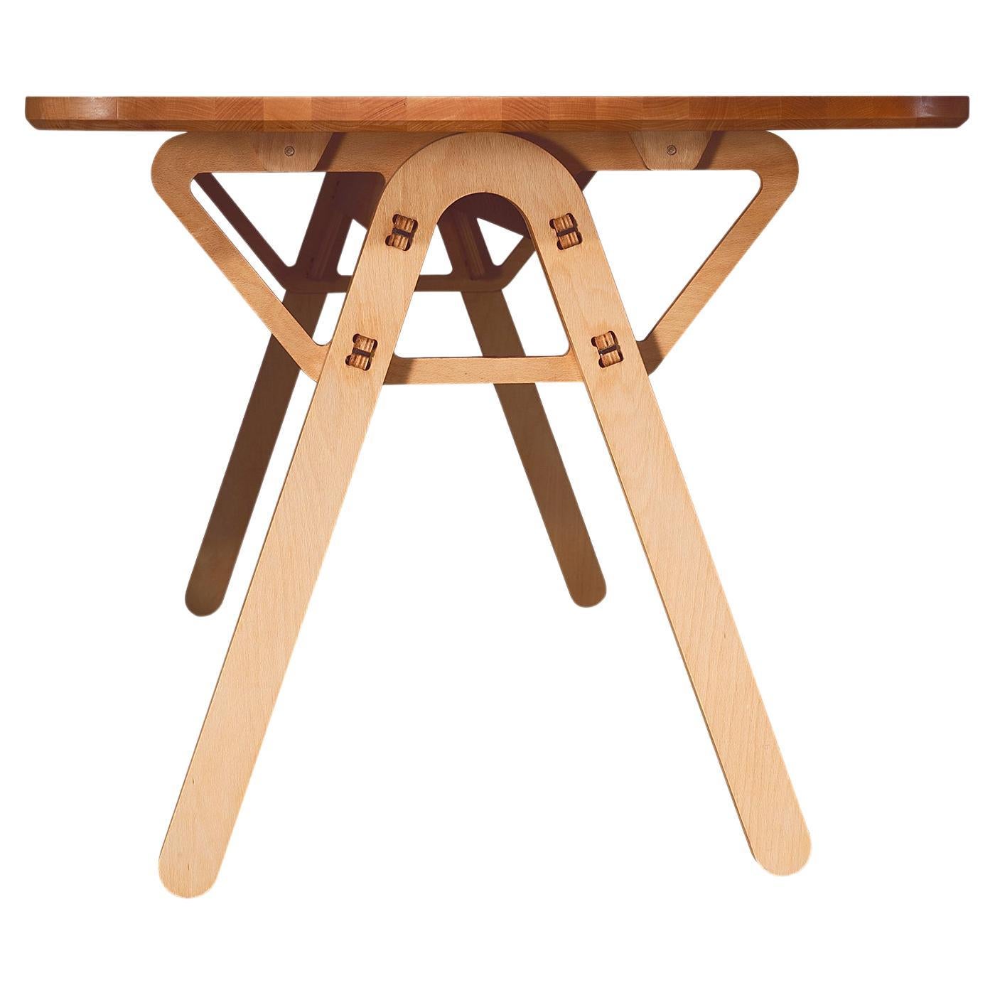 Unique contemporary modern solid beech tabletop 'Arch' desk For Sale at ...